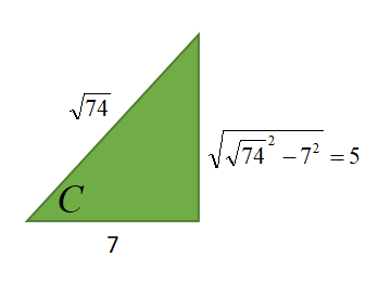 Diketahui segitiga A BC dengan cos C = 74 7 da...